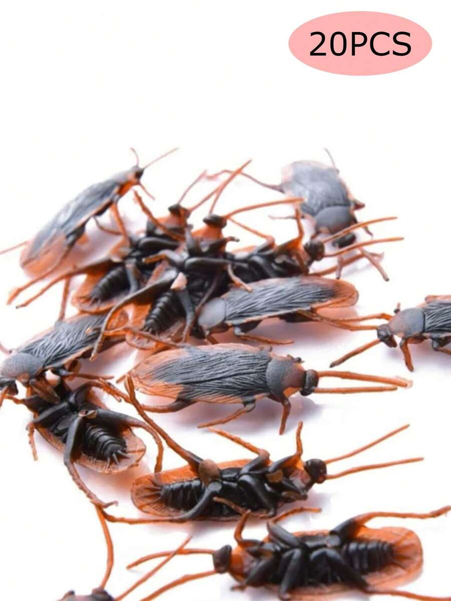 20pcs Realistic Fake Cockroach Toys For Halloween, April Fools Day ...