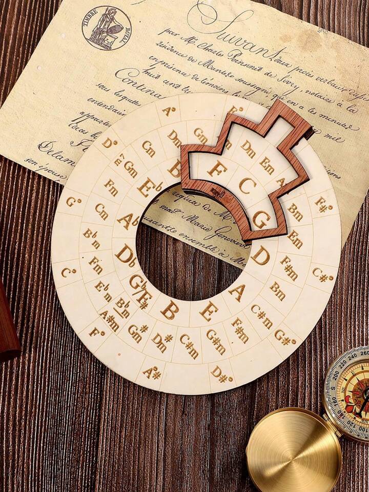 1pcs Wooden Melody Tool, Circle of Fifths Wheel, Circle Wooden Wheel ...