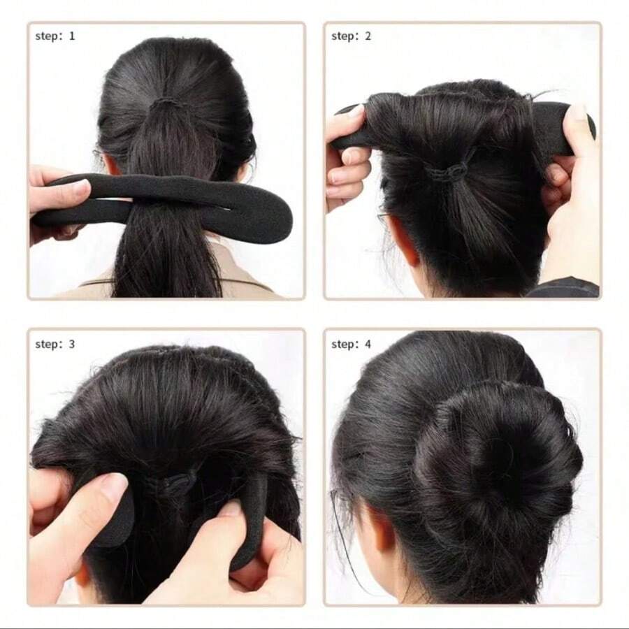 2pcs Black Sponge Bun Makers For Women's Ballerina Bun Hair Styling ...