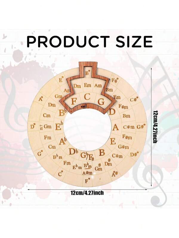 1pcs Wooden Melody Tool, Circle of Fifths Wheel, Circle Wooden Wheel ...