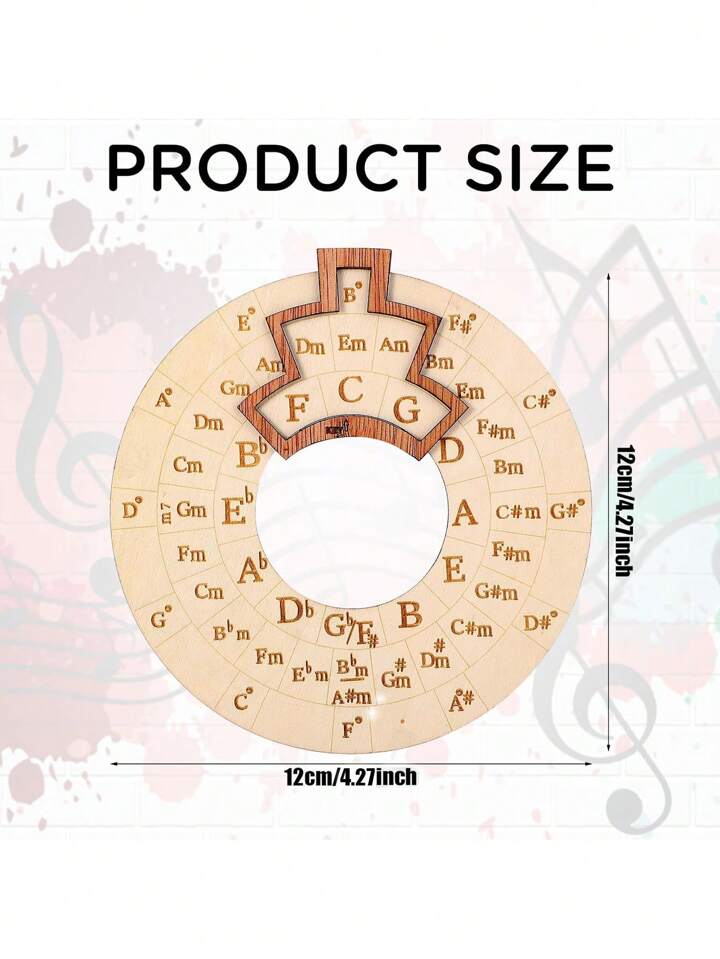 1pcs Wooden Melody Tool, Circle of Fifths Wheel, Circle Wooden Wheel ...
