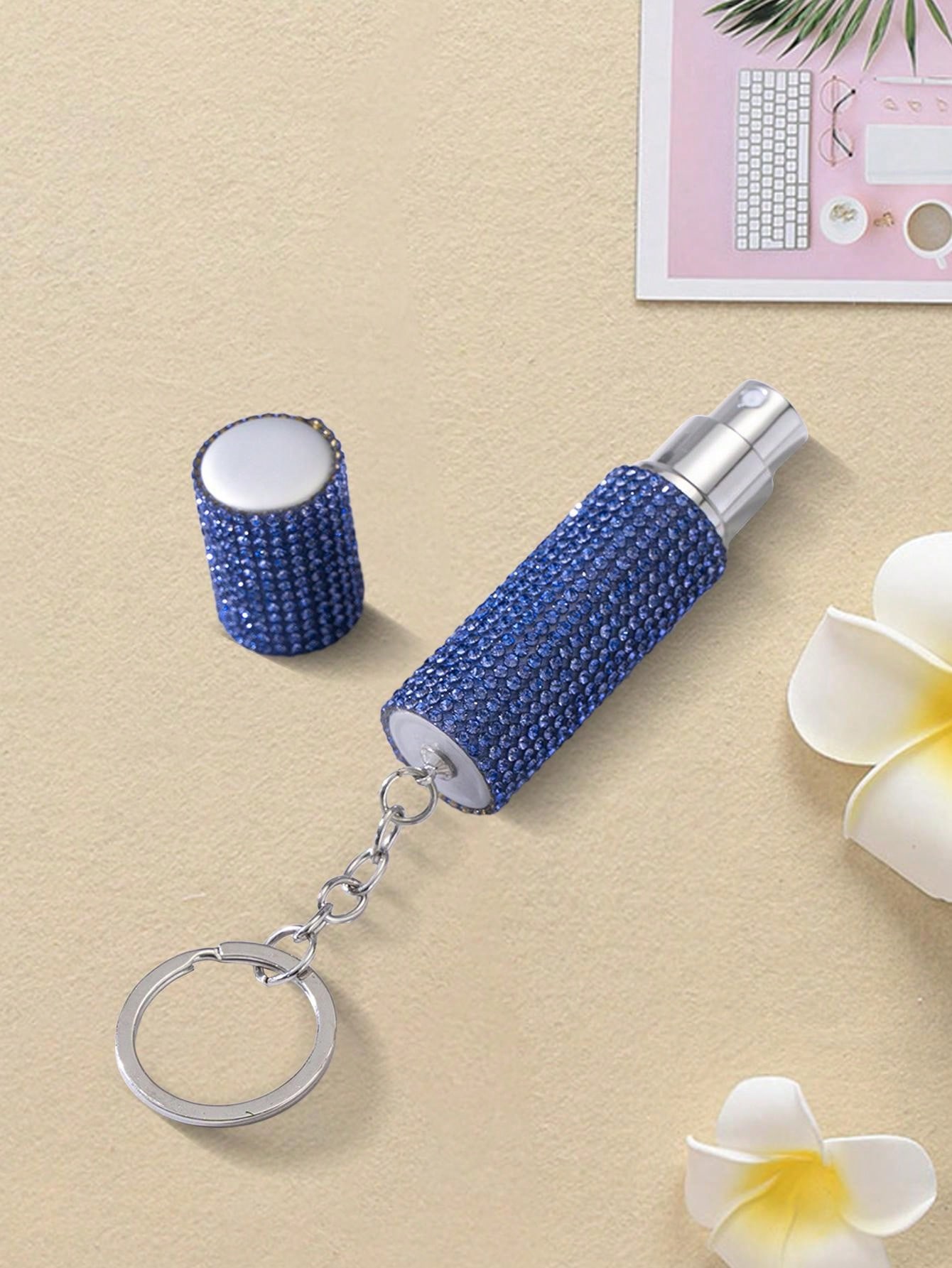 1pc Refillable Portable Perfume Spray Bottle Keychain with Rhinestone ...