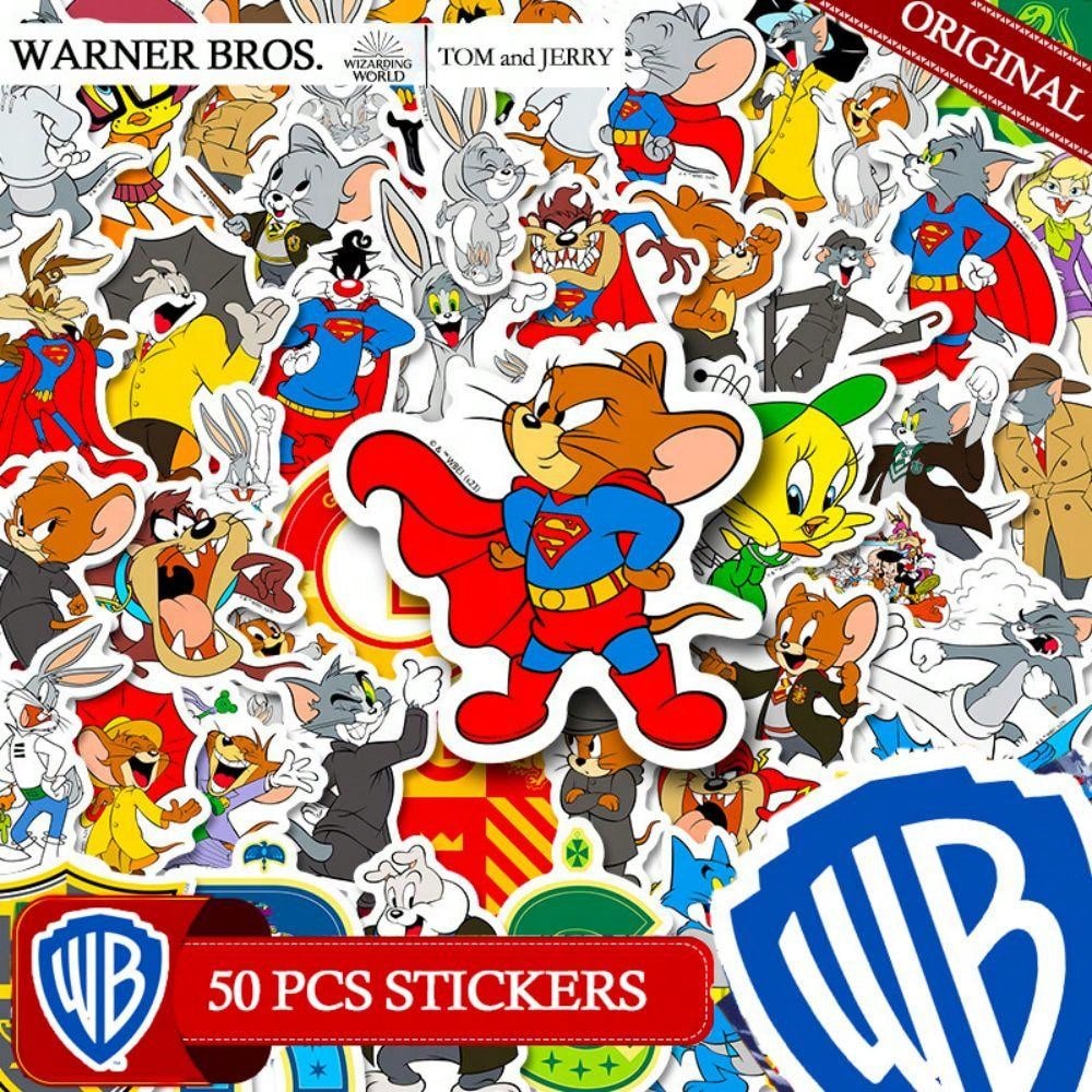 50 pegatinas con licencia oficial de Warner Bros. Tom y Jerry ...