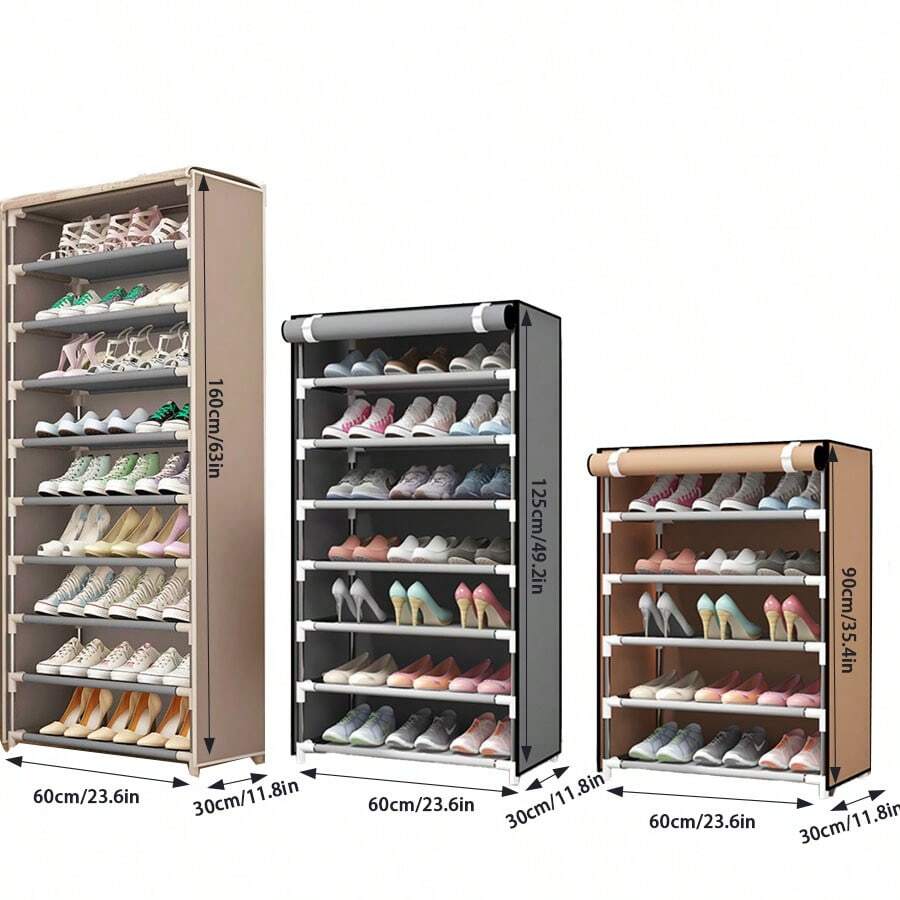 Multi-layer Shoe Rack With 6/8/10 Layers,fabric Covered Shoe Shelf ...