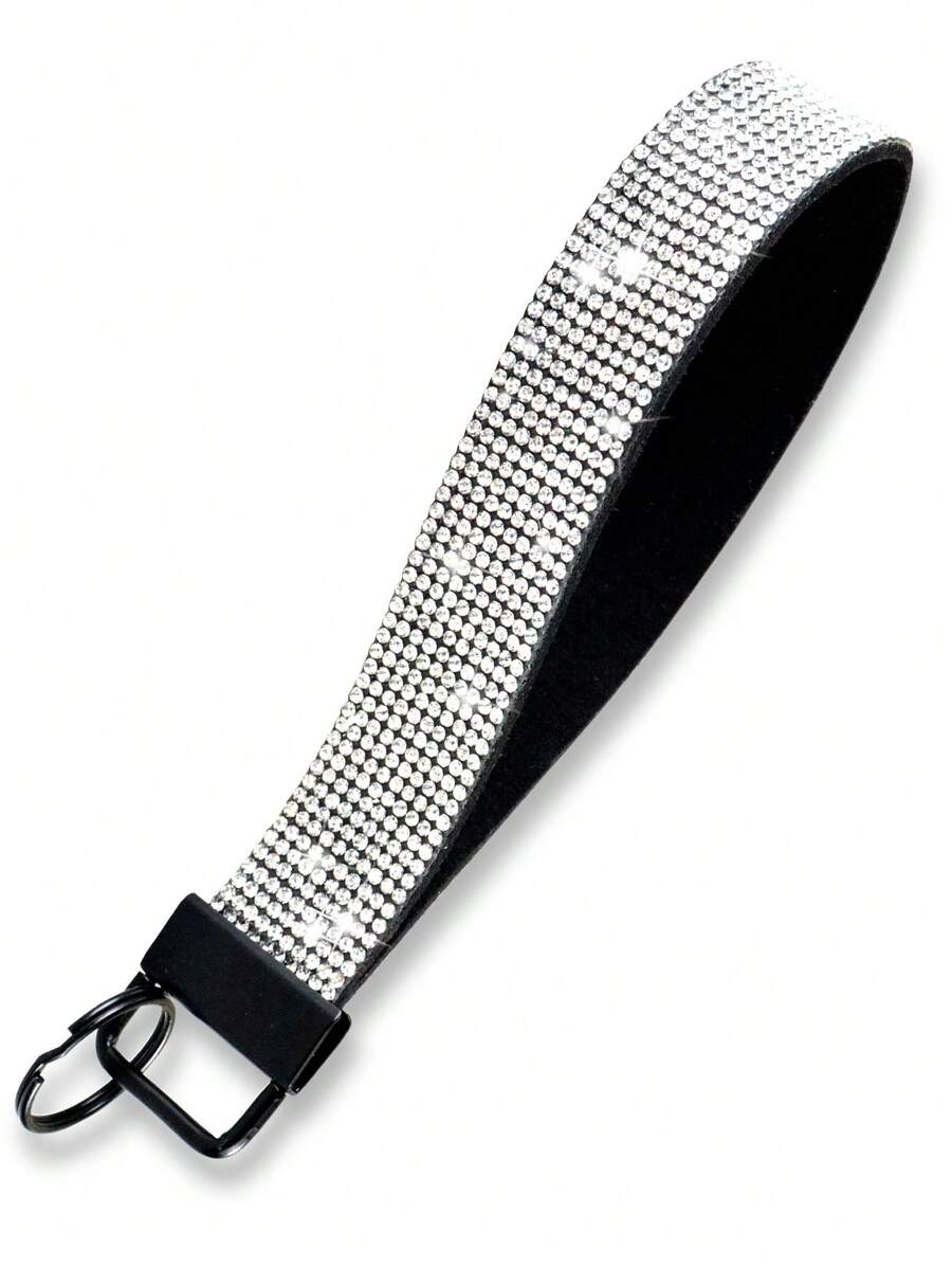 1pc Wristlet Keychain Lanyard,Rhinestone Wrist Strap With Keyring For ...