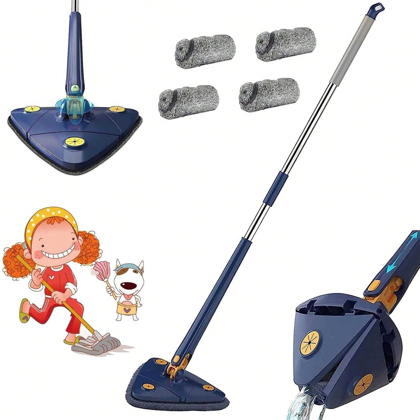 360° Rotatable Adjustable Cleaning Mop, Improved New Triangle Cleaning ... 360° Rotatable Adjustable Cleaning Mop, Improved New Triangle Cleaning ...