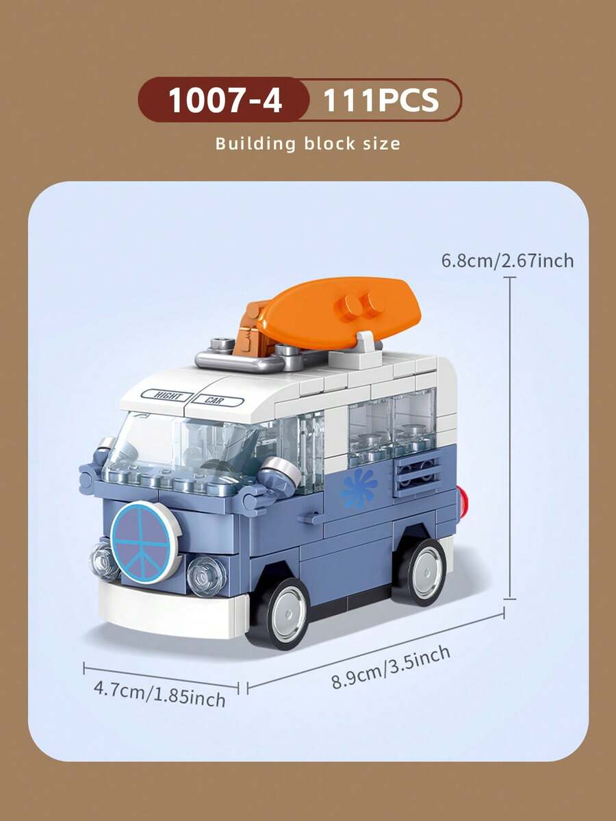 111pcs Summer Camping Car, Vintage Car, Race Car, Tour Bus Small ...