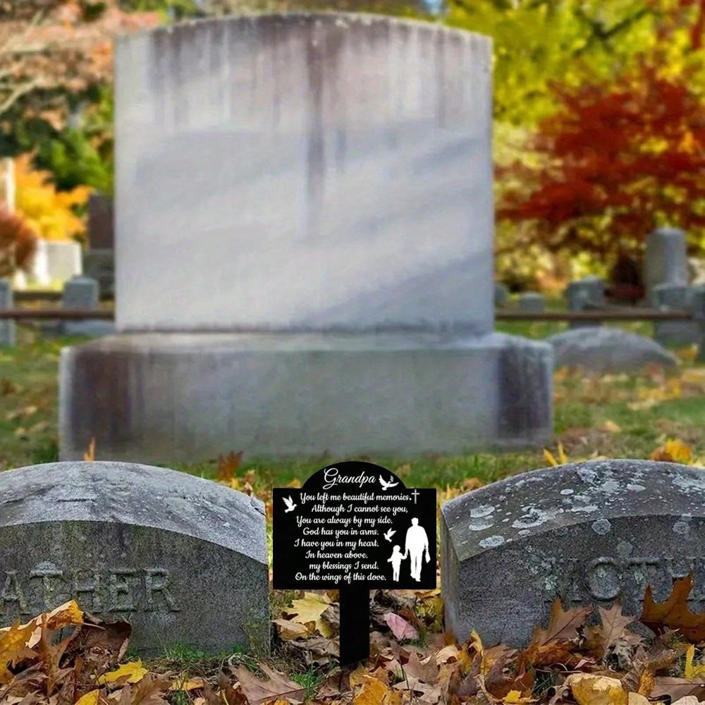 Grandpa Cemetery Decor Cemetery Memorial Plaque Marker Stake Outdoor ...