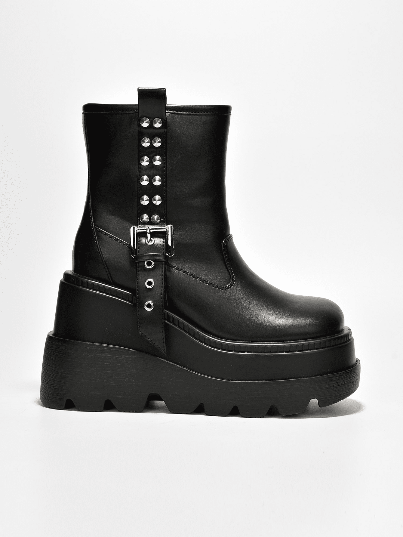 Esska Chunky Platform Stud Buckle Ankle Boots | SHEIN USA
