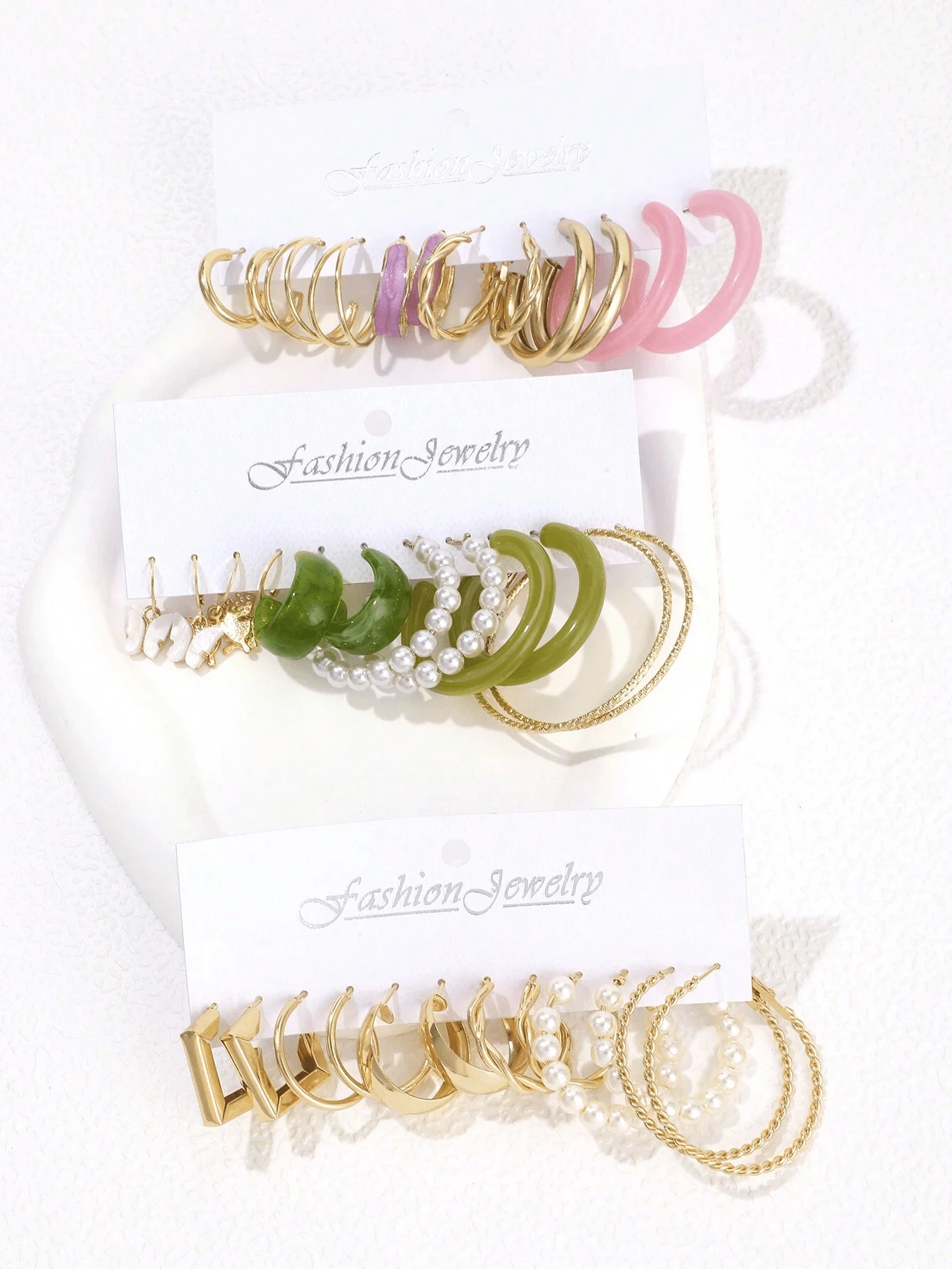 18pairs/Set Faux Pearl Decor Hoop Earrings | SHEIN USA