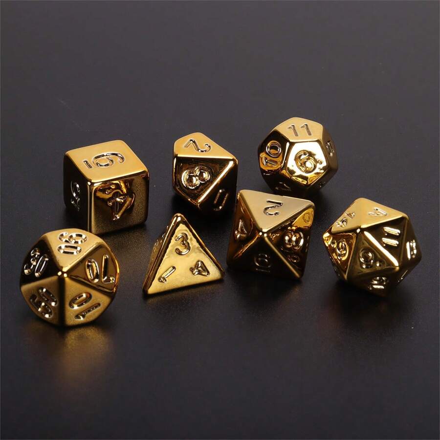Dnd Metal Dice Set, Polyhedral Dnd Role Playing Game Dice With Storage ...