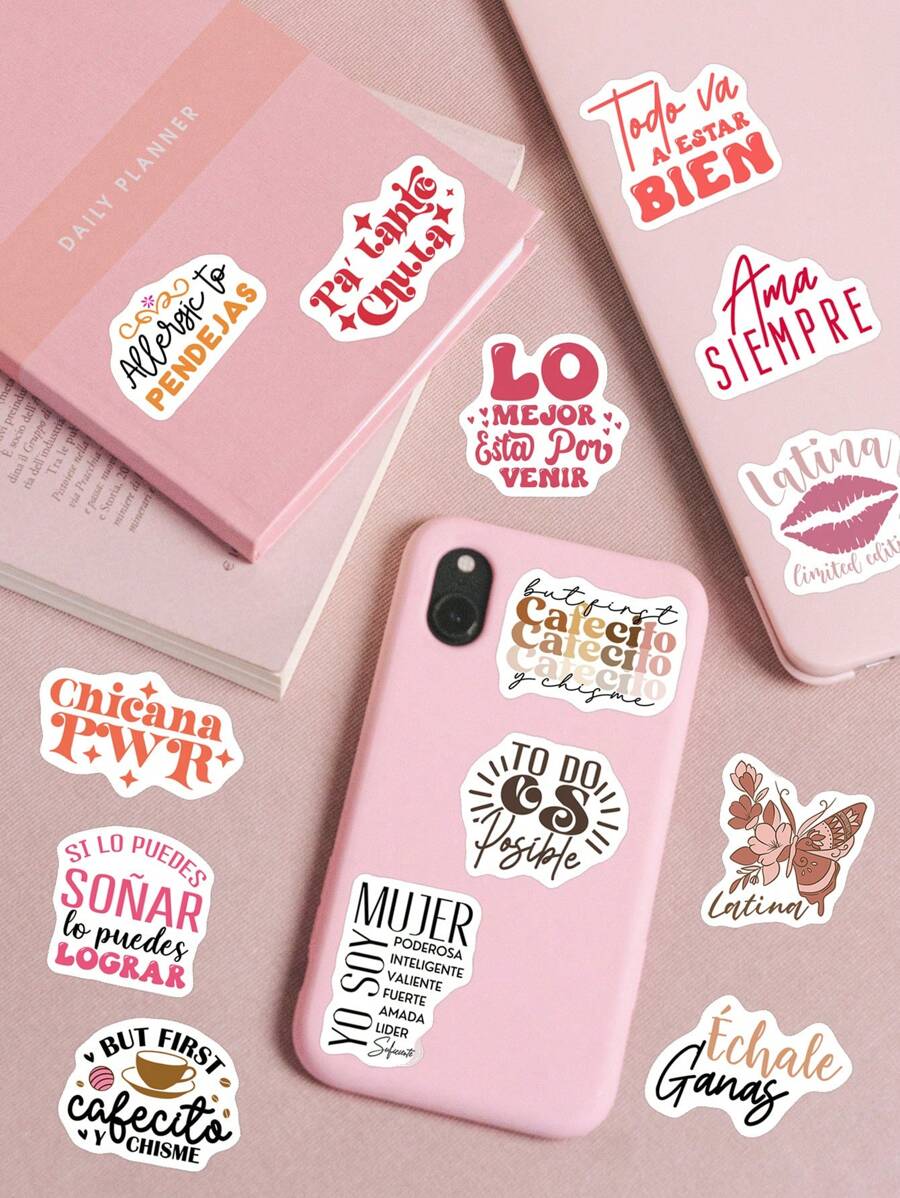 50 Pcs Waterproof Motivational Latina Spanish Sayings Stickers DIY ...