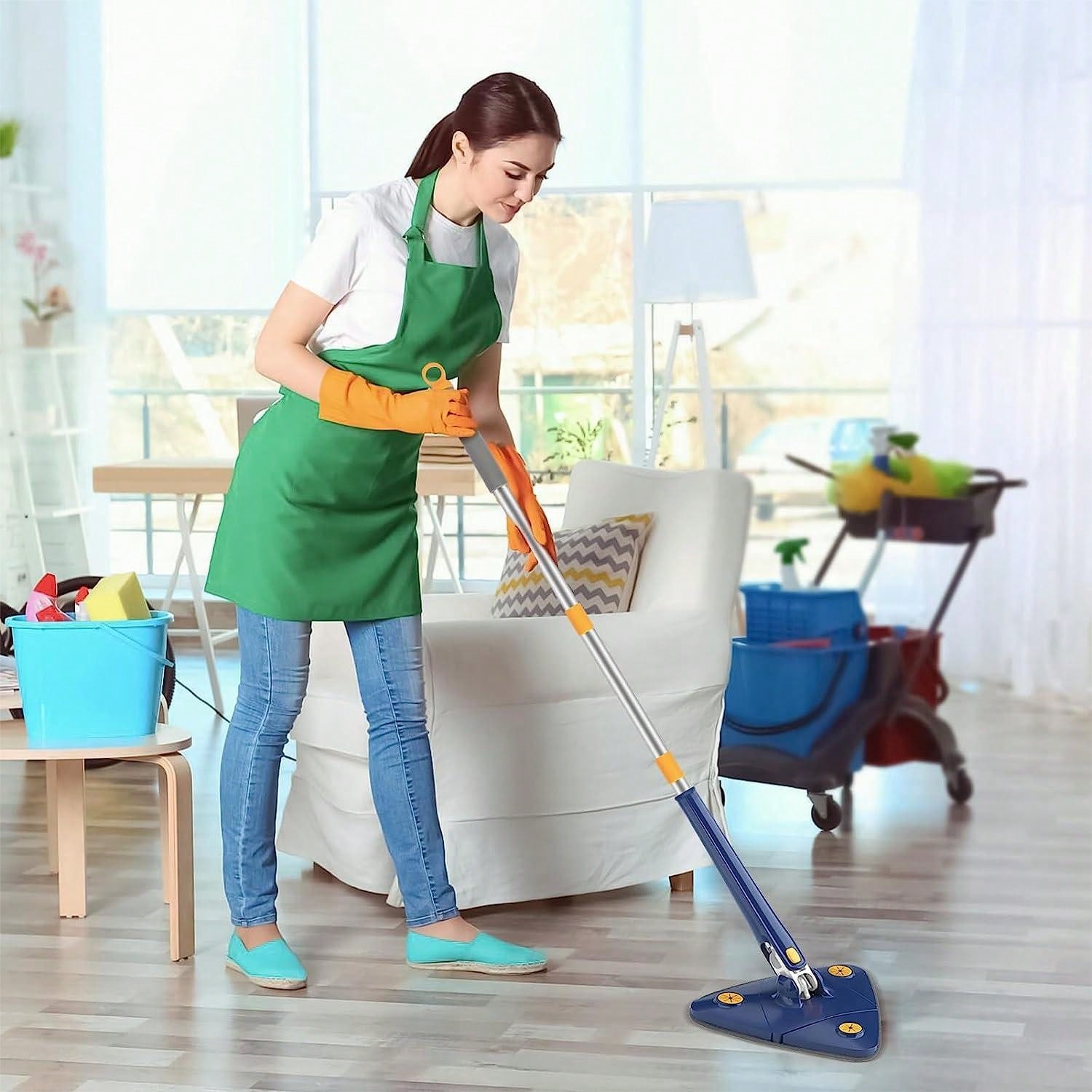 360° Rotatable Adjustable Cleaning Mop, Improved New Triangle Cleaning ... 360° Rotatable Adjustable Cleaning Mop, Improved New Triangle Cleaning ...
