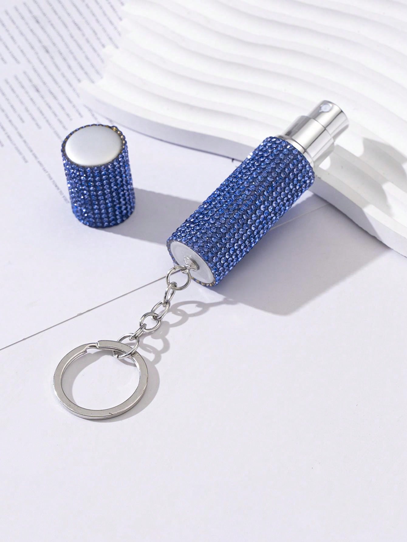 1pc Refillable Portable Perfume Spray Bottle Keychain with Rhinestone ...