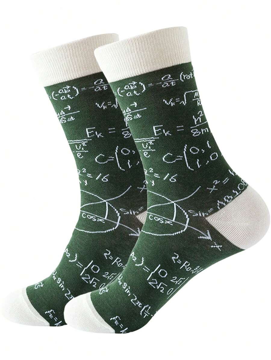Formula Pattern Crew Socks | SHEIN USA