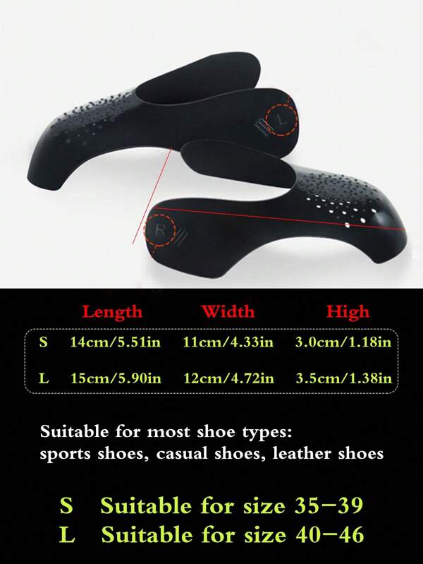 1pair Hollow Out Shoe Shields Anti-Wrinkle Protector Sneaker Shoe Anti ...