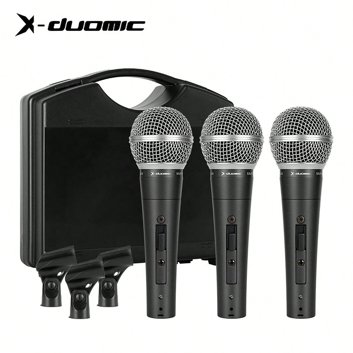 X-DUOMIC SM58SK 3-piece dynamic wired microphone - perfect for karaoke ...
