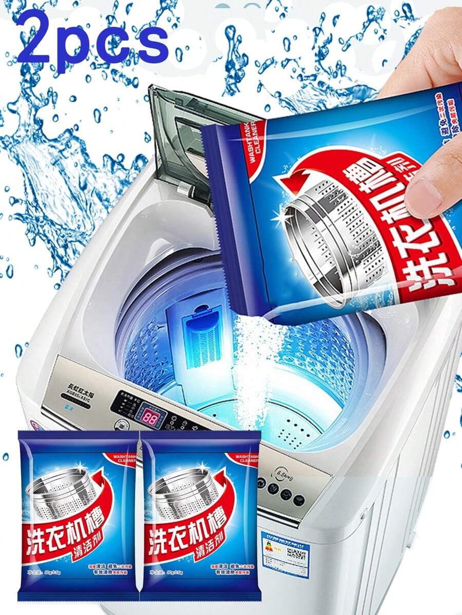 2 Bags Washing Machine Cleaning Agent, Powerful Scale Removal ...
