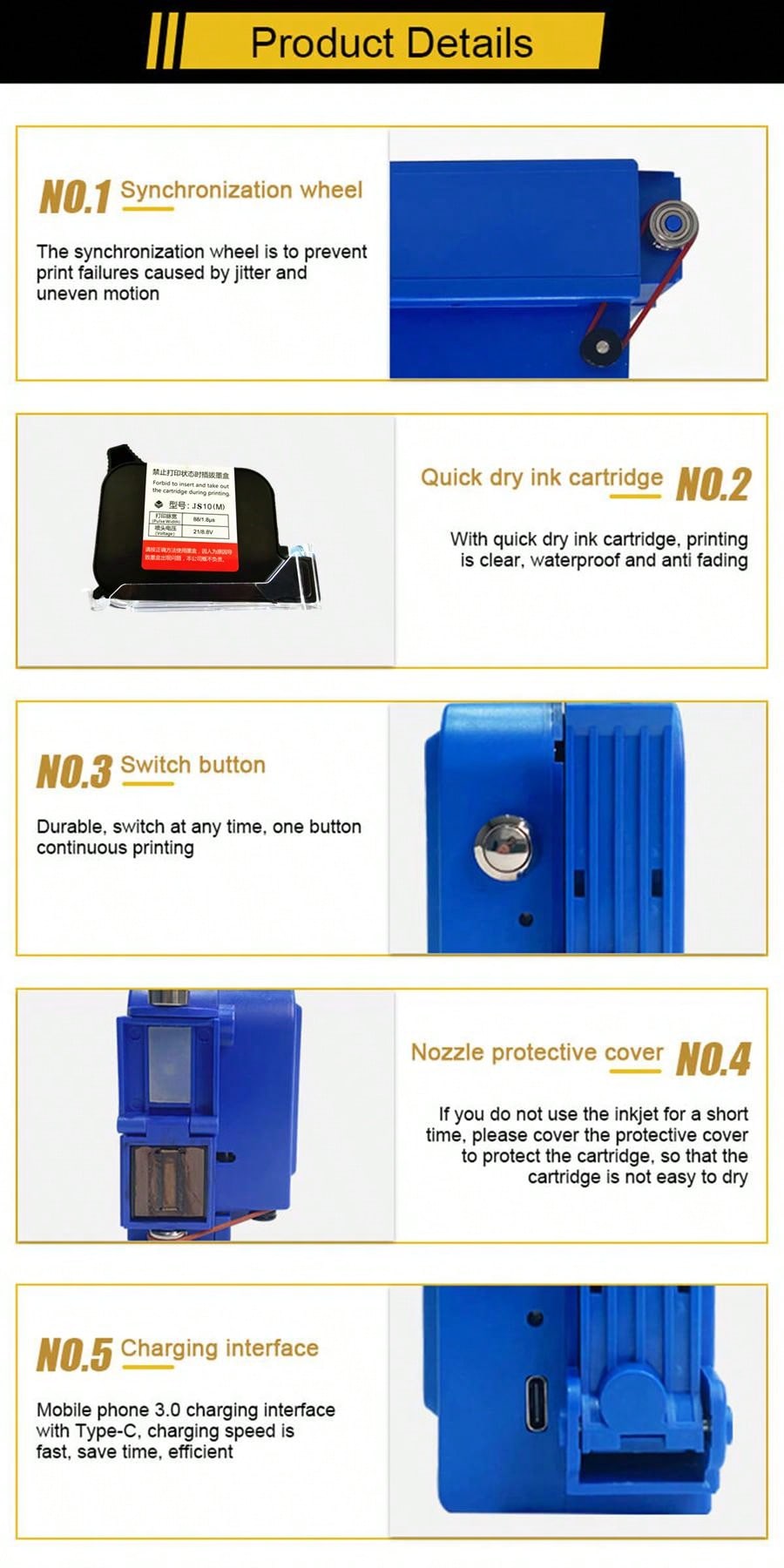 1/Set T-Shirts Label Portable Thermal Inkjet Printer Mini Handheld ...