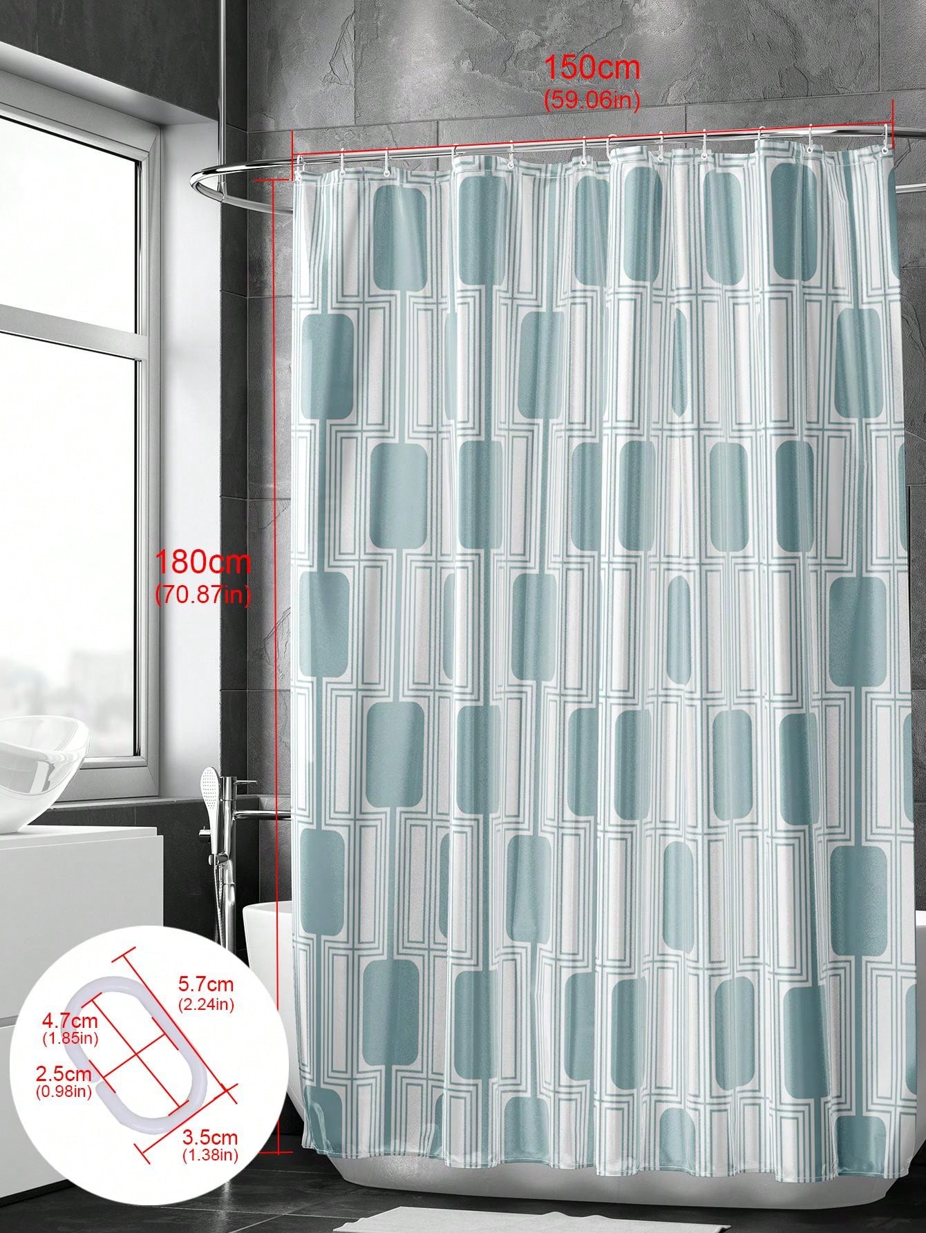 Square Pattern Shower Curtain | SHEIN USA