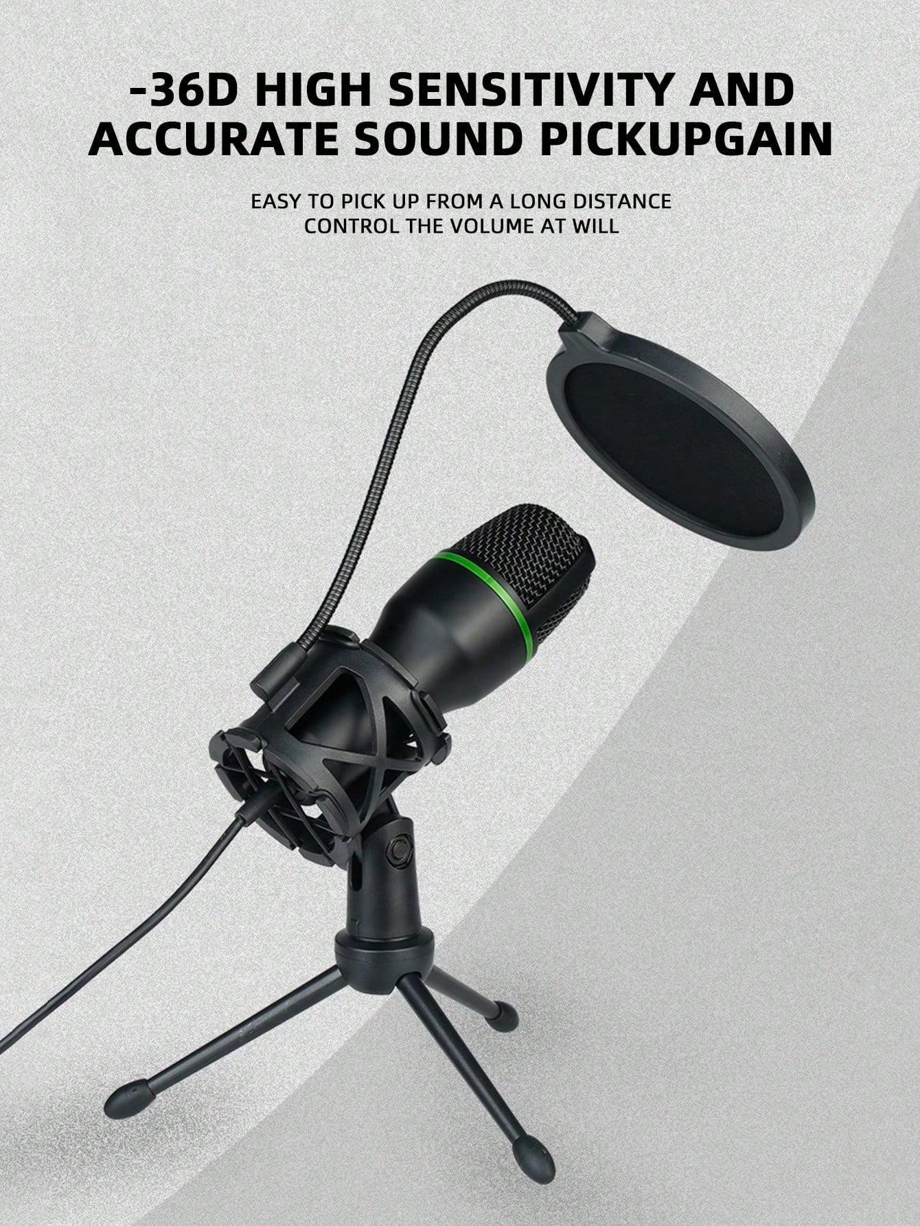 RGB Lighted USB Condenser Gaming Microphone With Tripod Stand And Pop ...