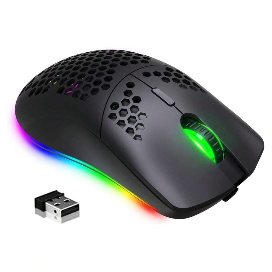 Mouse sem fio para jogos ATTACK SHARK RGB, concha ultraleve em formato de favo de mel ...