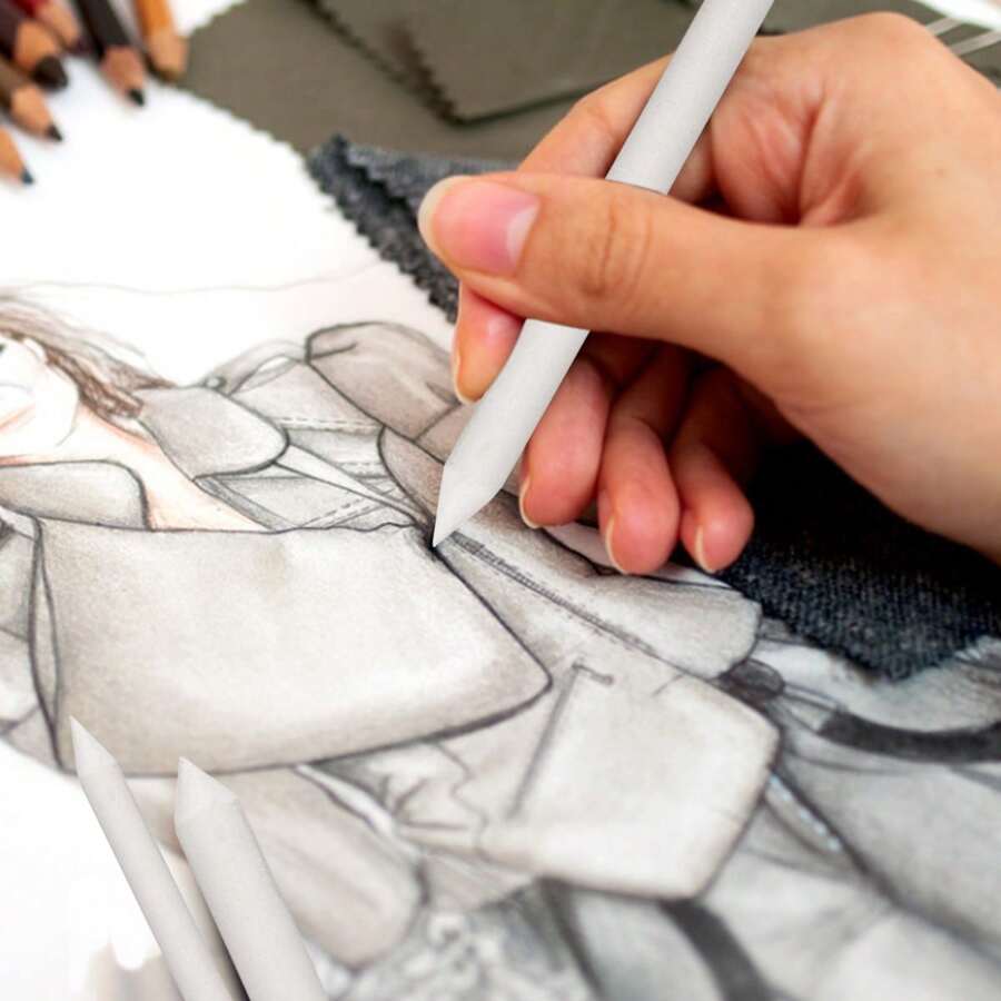 6 Pieces Blending Stump Paper Tortillon Set Double Ended Art Blender ...