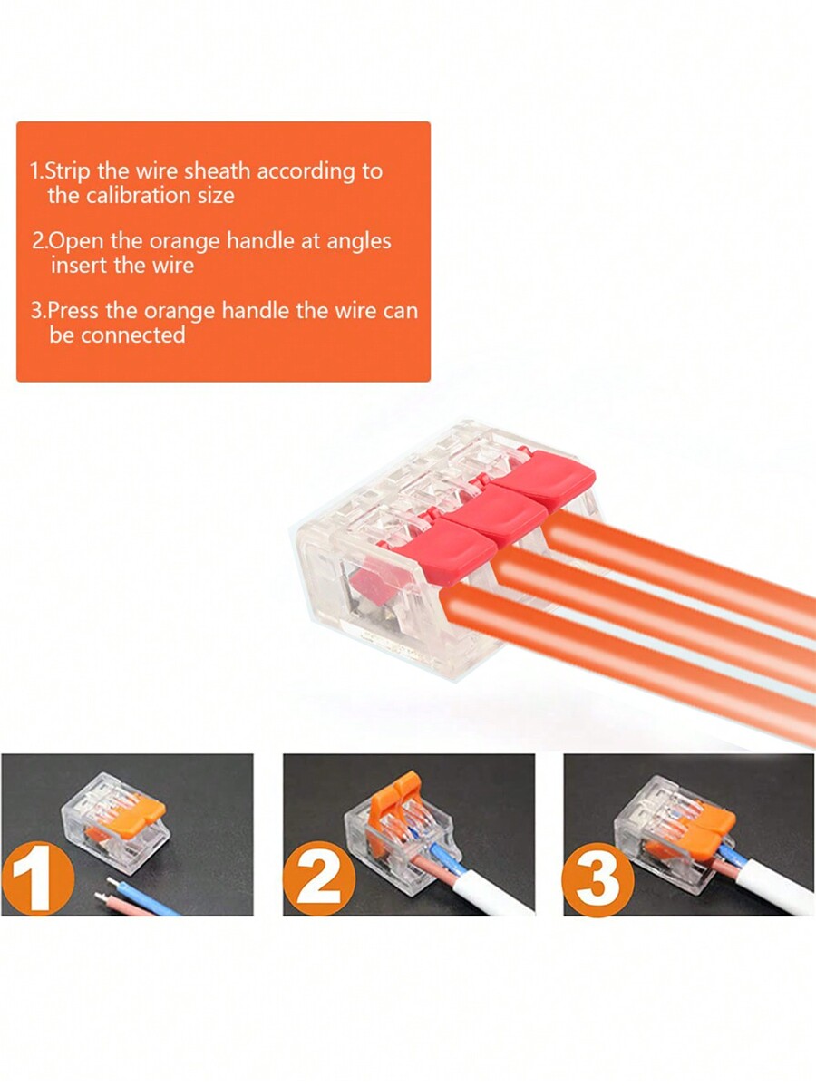 10 Pcs Lever Wire Connectors, Wire Connector kit, Electrical Connectors Compact Splicing ...