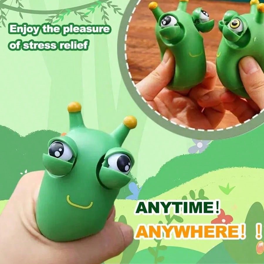 Funny Eye-Popping Squeeze Toy With Green-Eyed Caterpillar Shape For ...
