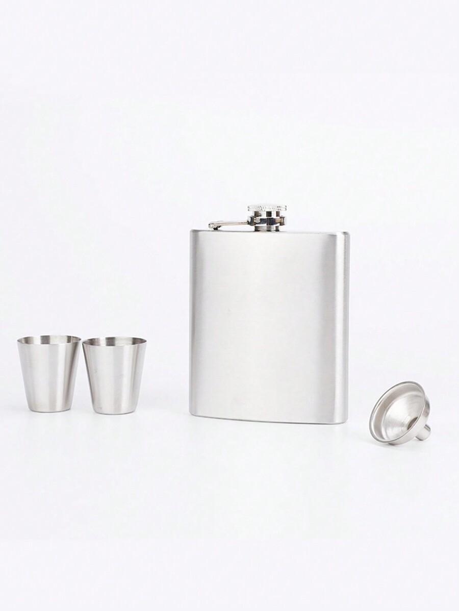 1 Set 8oz Hip Flask with 2 Wine Cups for Liquor,Stainless Steel Leak-proof Drinking Flasks with ...