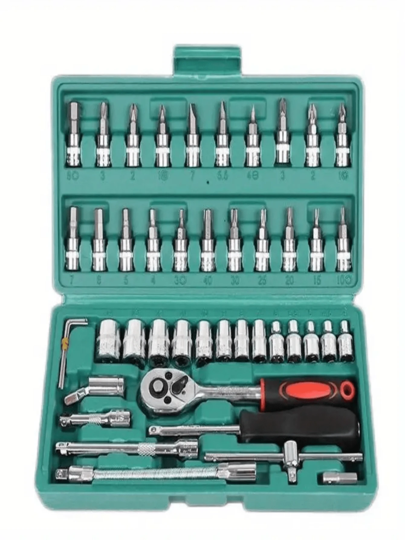 46pcs Drive Socket Set 1 4 Inch Ratchet Wrench Set With Sockets Metric