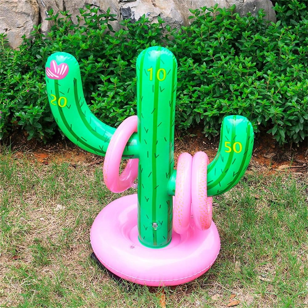 Inflatable Cactus Toss Ring Toy Game Set For New Year'S Party Game ...