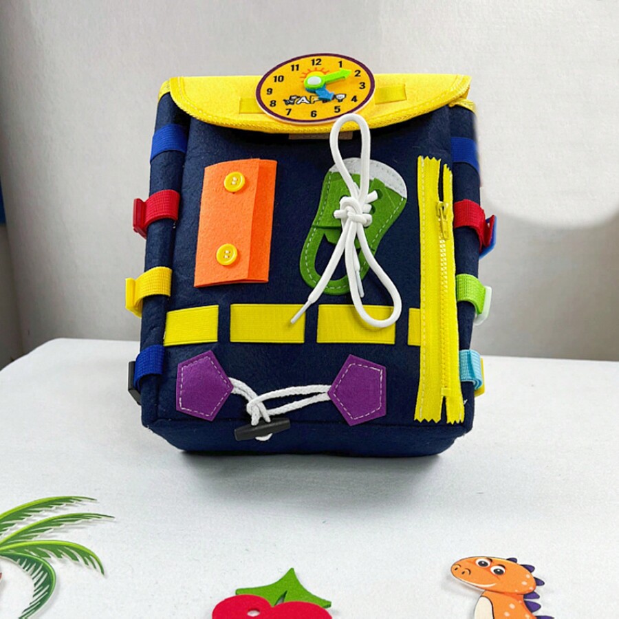 Busy Board Toddler Backpack With Buckles And Learning Activity Toys ...