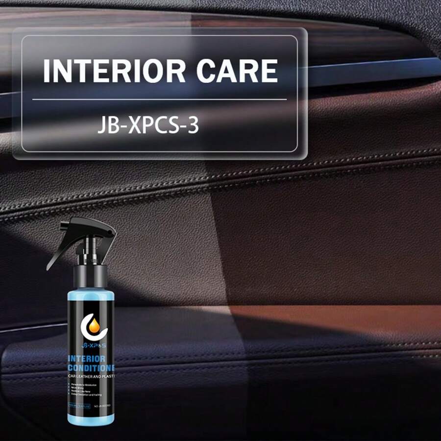 Car Interior Clean And Care Kit Plastic Restorer Polish Leather Cleaner Spray Back To Black ...