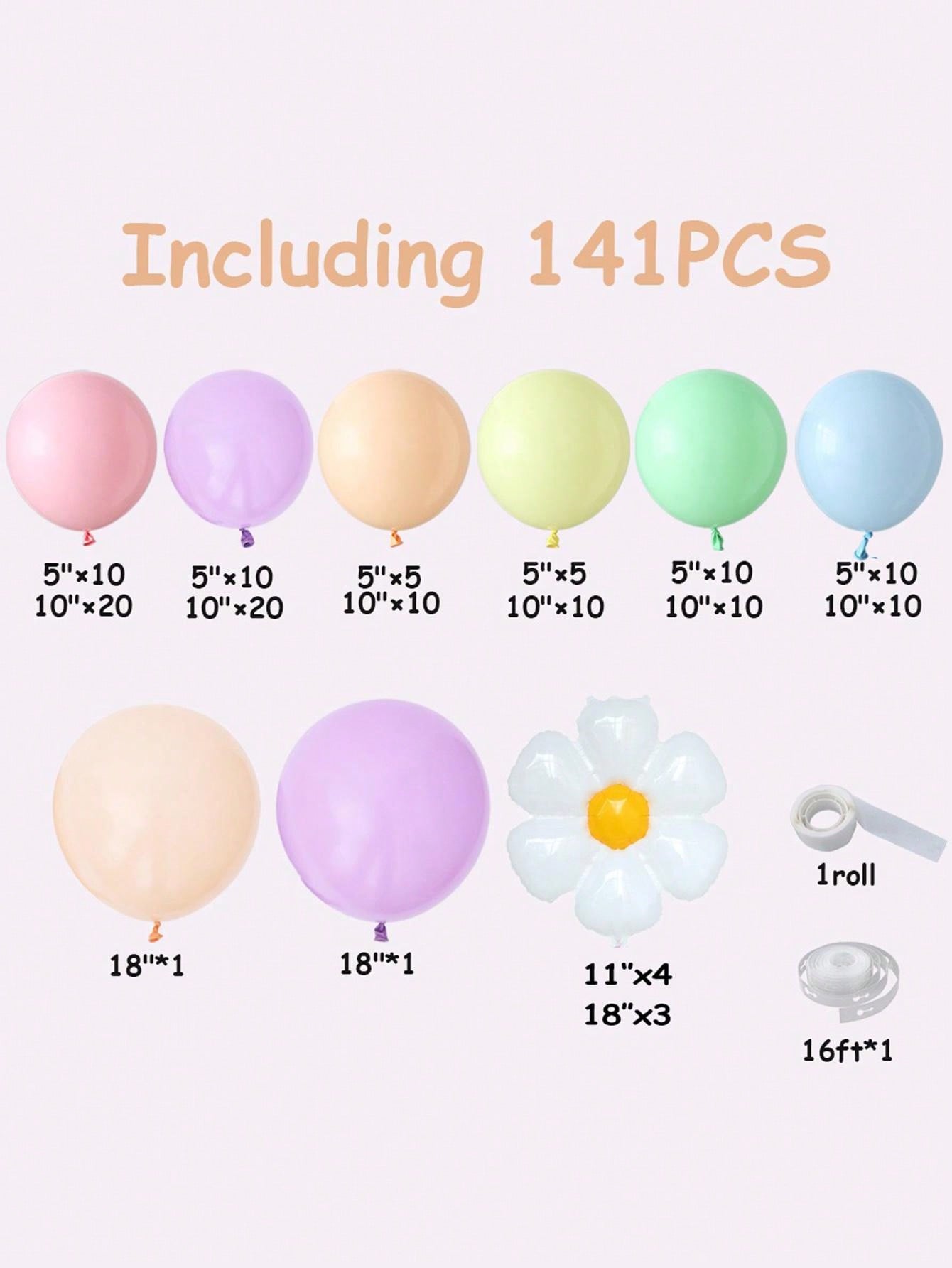 141pcs Daisy Balloon Garland Arch Kit, White Daisy Flower & Macaron ...