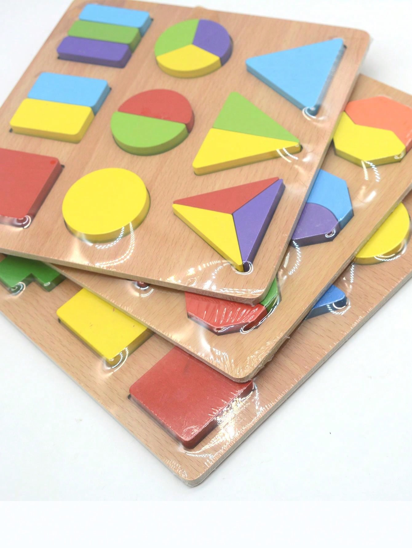 1 pcs wooden shape matching board children's toy circle triangle square ...