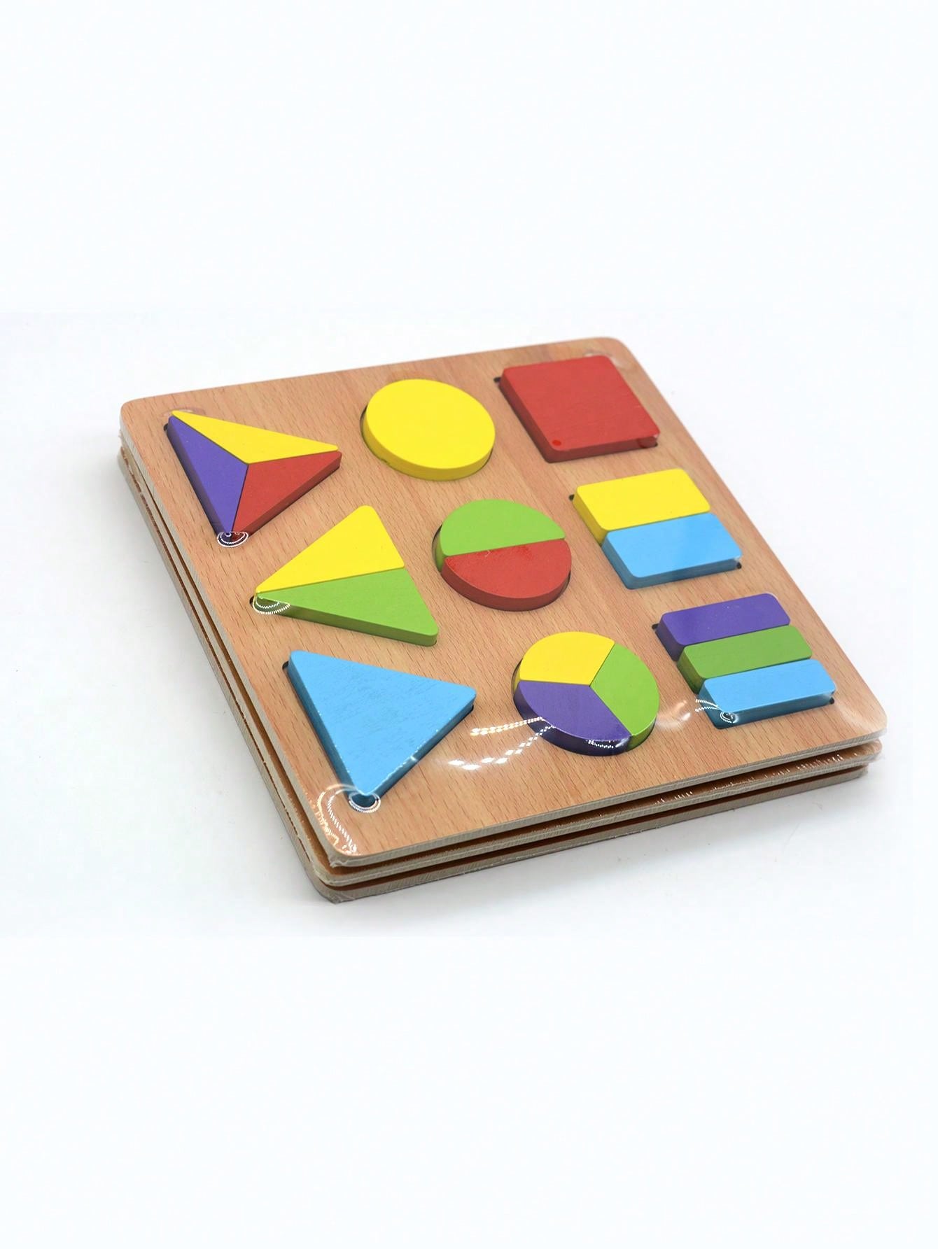 1 pcs wooden shape matching board children's toy circle triangle square ...