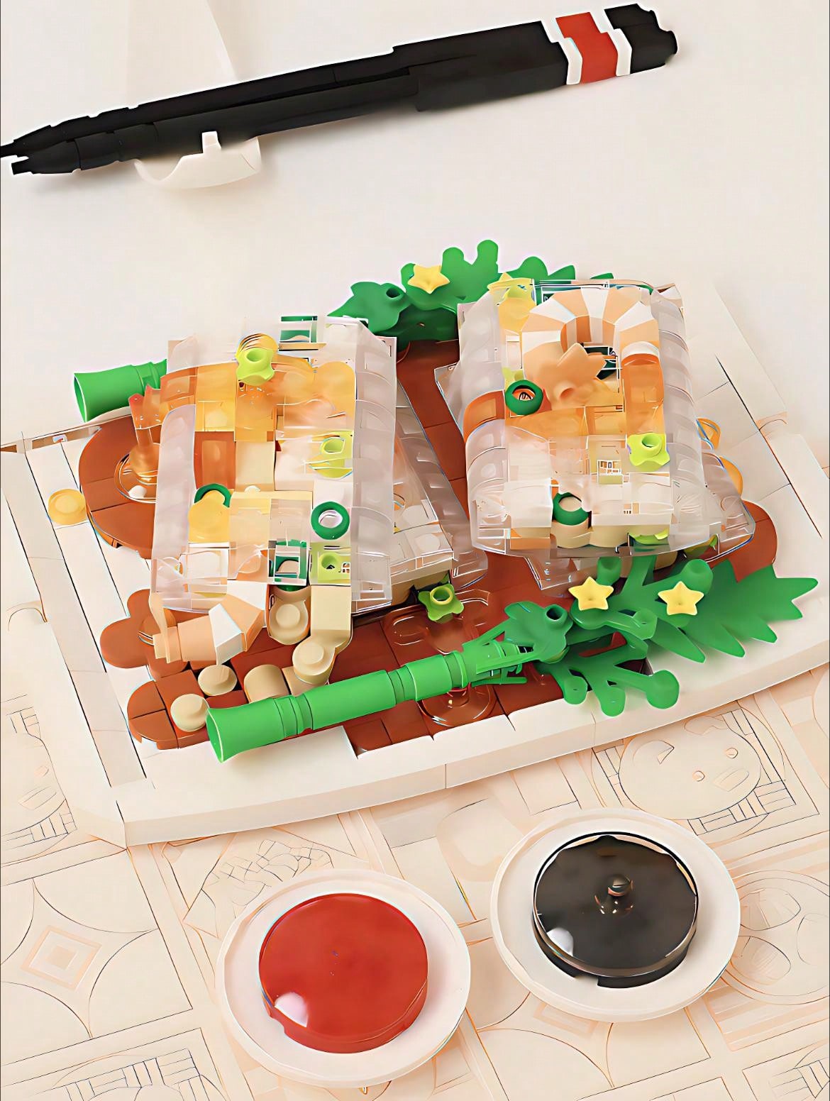 Dim And Shrimp Rice Noodle Building Blocks Set | SHEIN USA