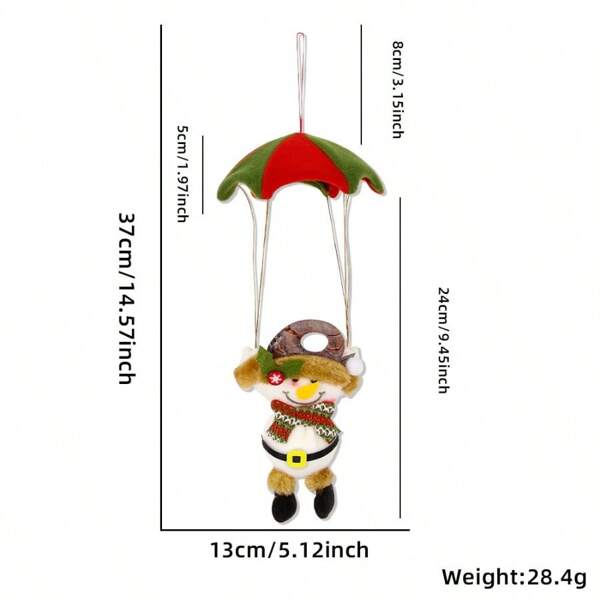 Christmas Decoration Parachute Santa Claus & Snowman Hanging Ornament ...