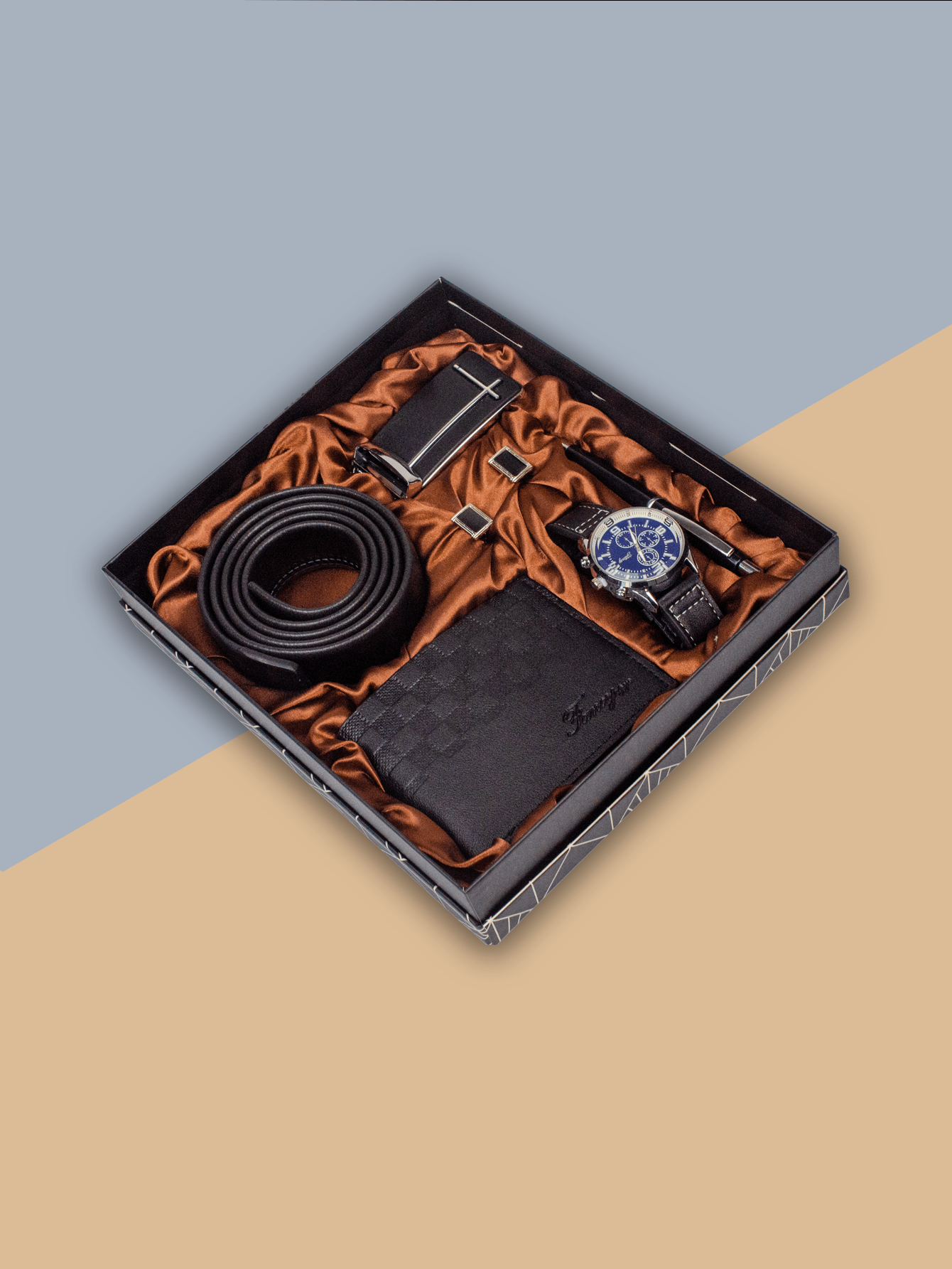 Men's Watch Set - Includes Wallet, Watch, Belt, Buckle, Pen, And ...