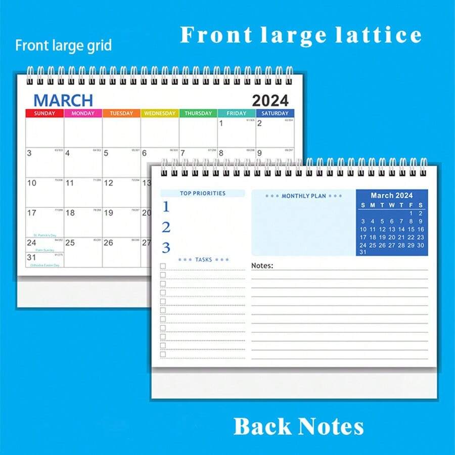 2024 English Calendar Simple Countdown Schedule Planner Desk Calendar ...