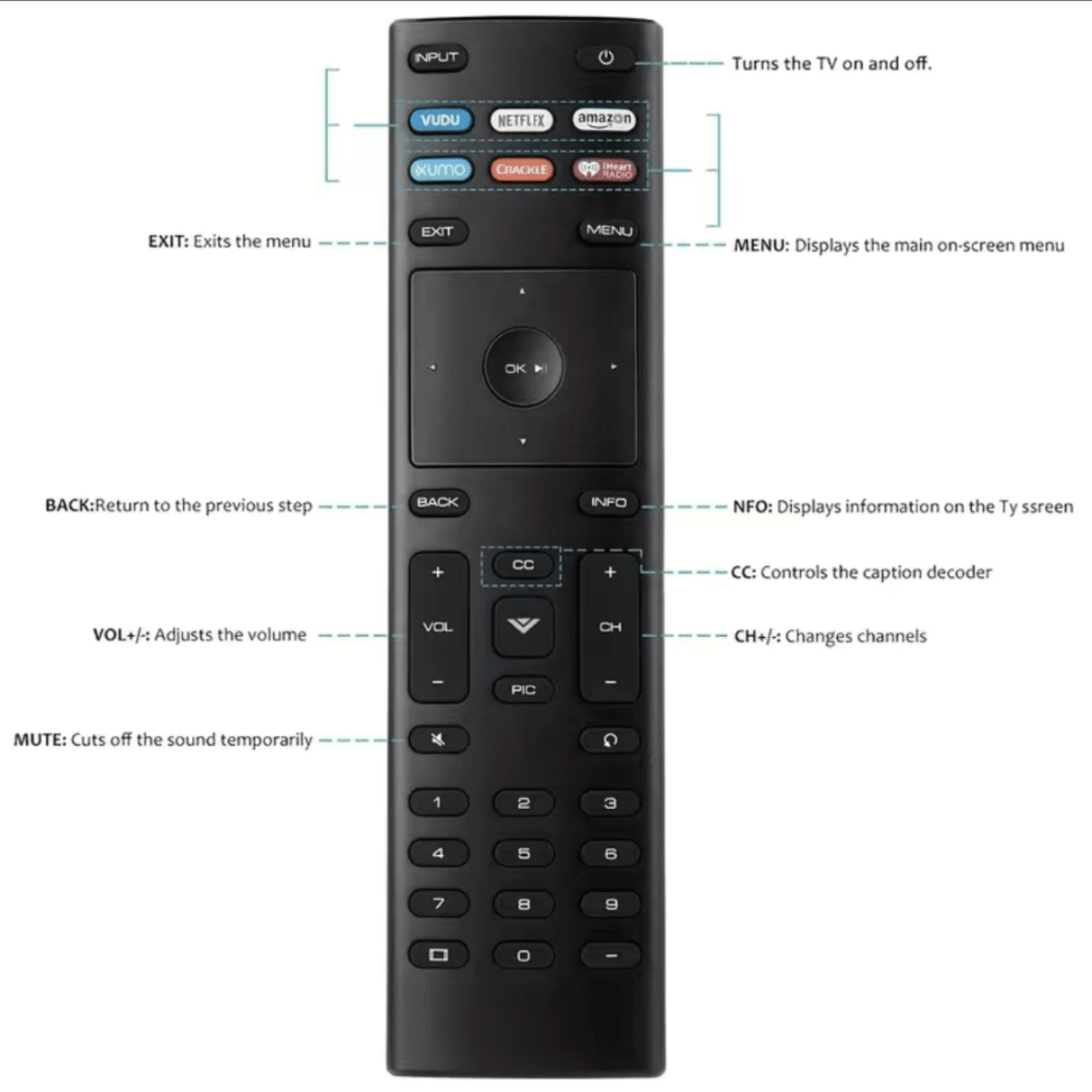 Universal Remote Control Xrt136 For Vizio All Led Lcd Hd 4k Uhd Hdr