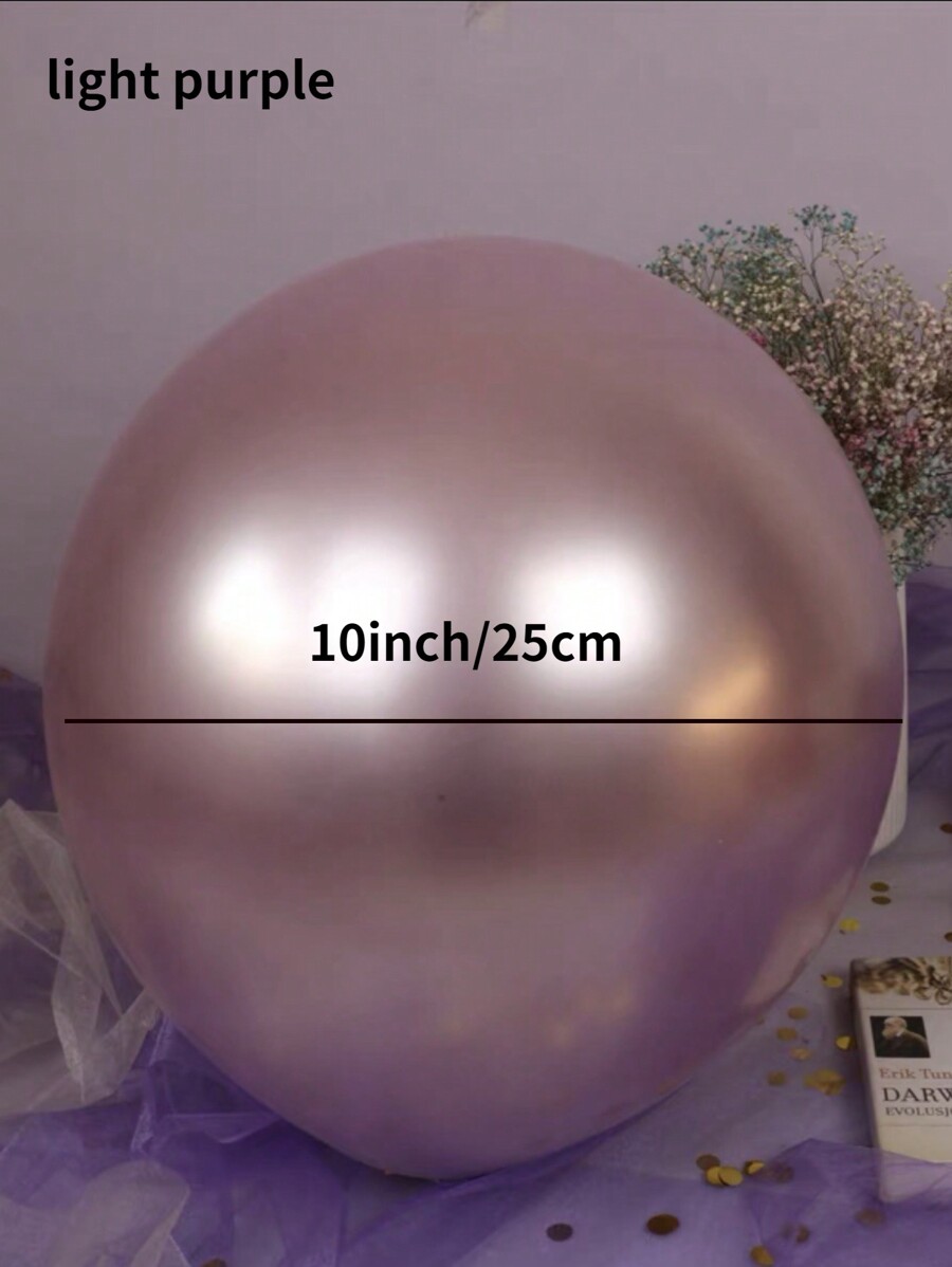 10pcs 10-inch Metallic Latex Balloons, Suitable For Birthday Parties ...
