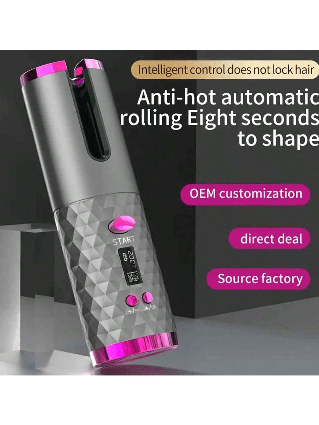 Fully Automatic Cordless Hair Curler, Portable And Rechargeable, For ...