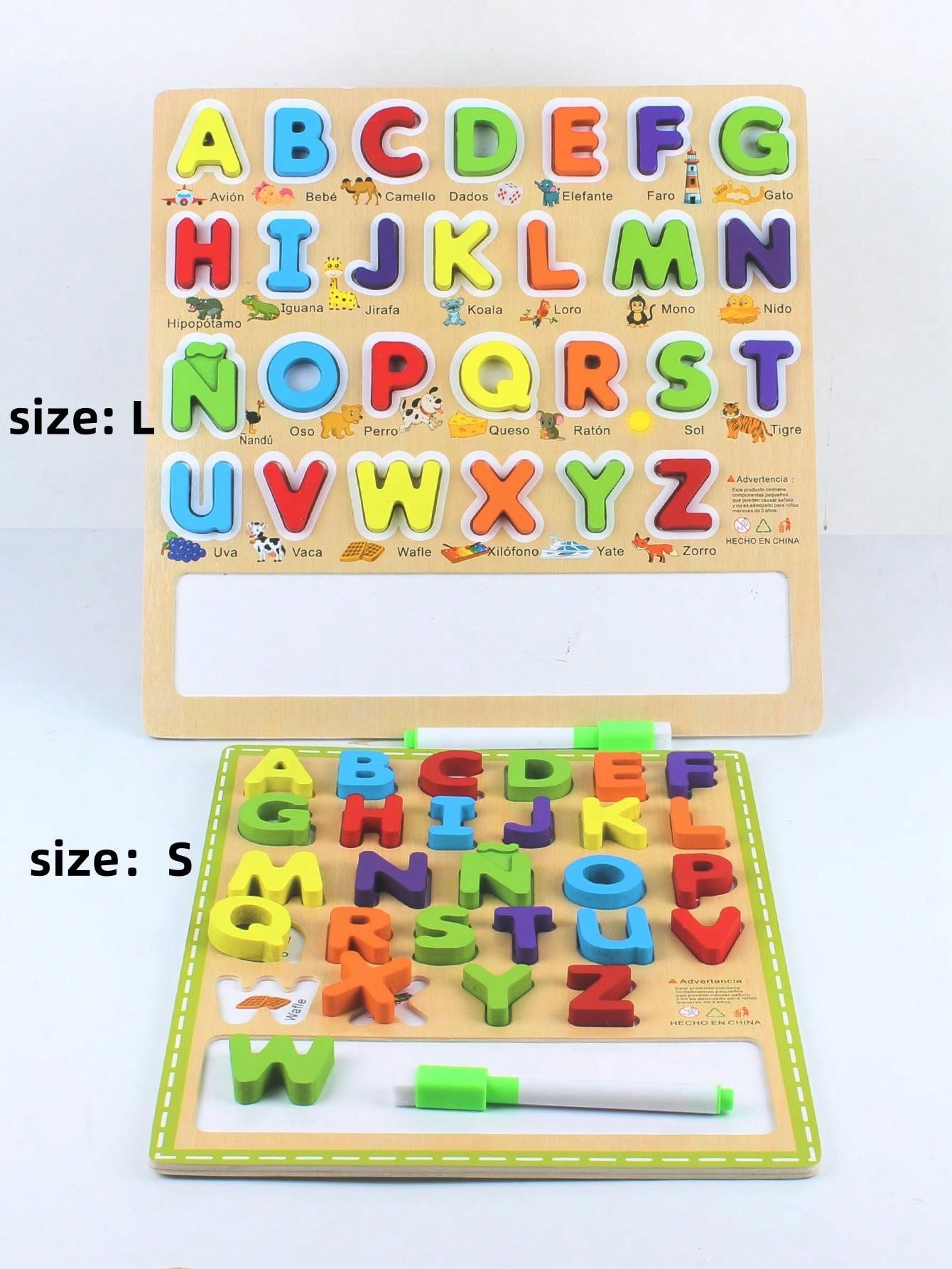 Spanish Alphabet Puzzle Drawing Board 2 In 1 Children's Toy For Boys ...
