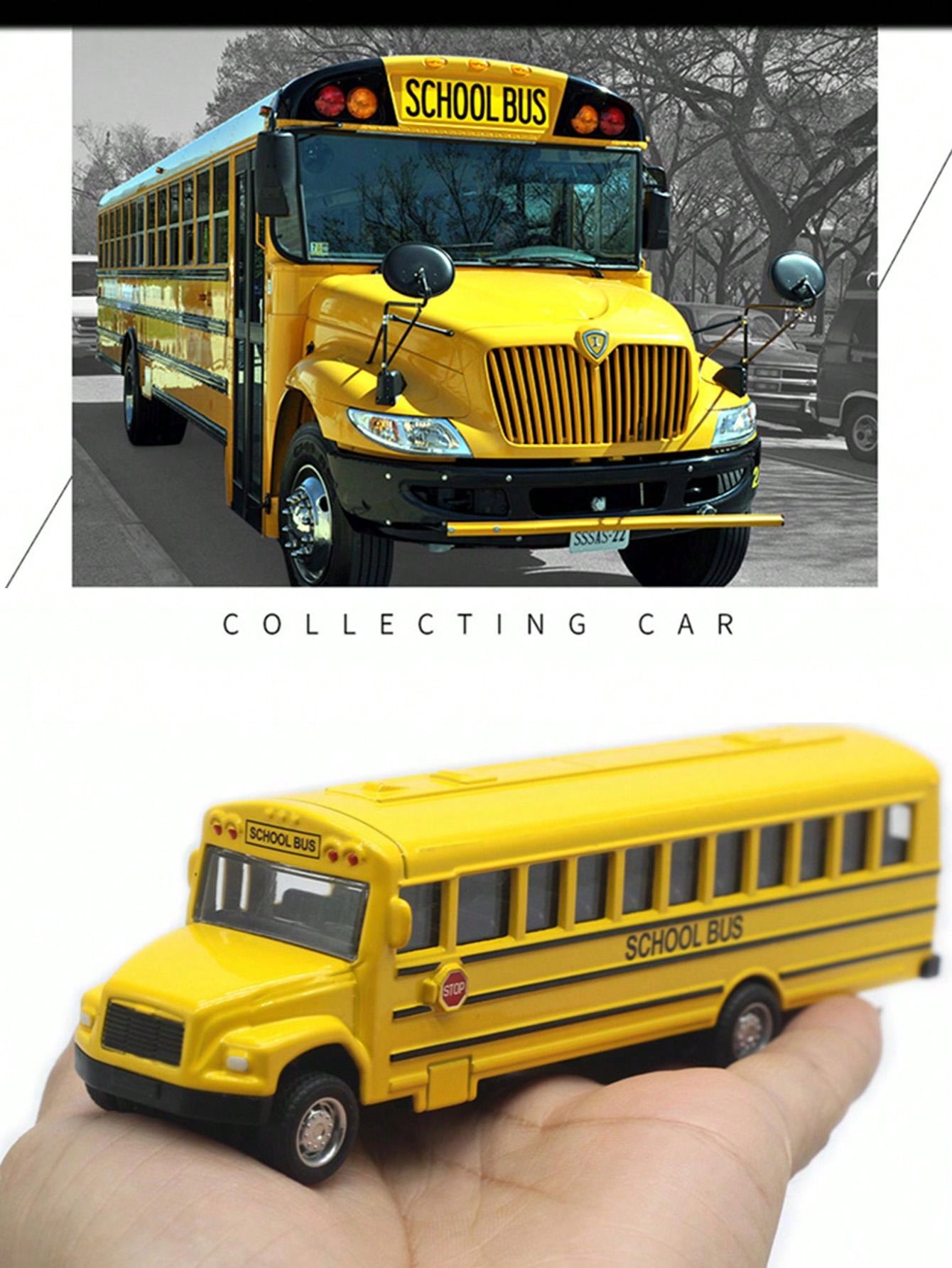 A Yellow Alloy School Bus Educational Model Toy Car | SHEIN UK