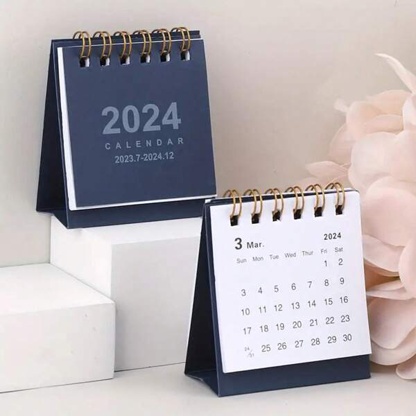 2024 Mini Desk Calendar Simple Unprinted Calendar Monthly Calendar ...