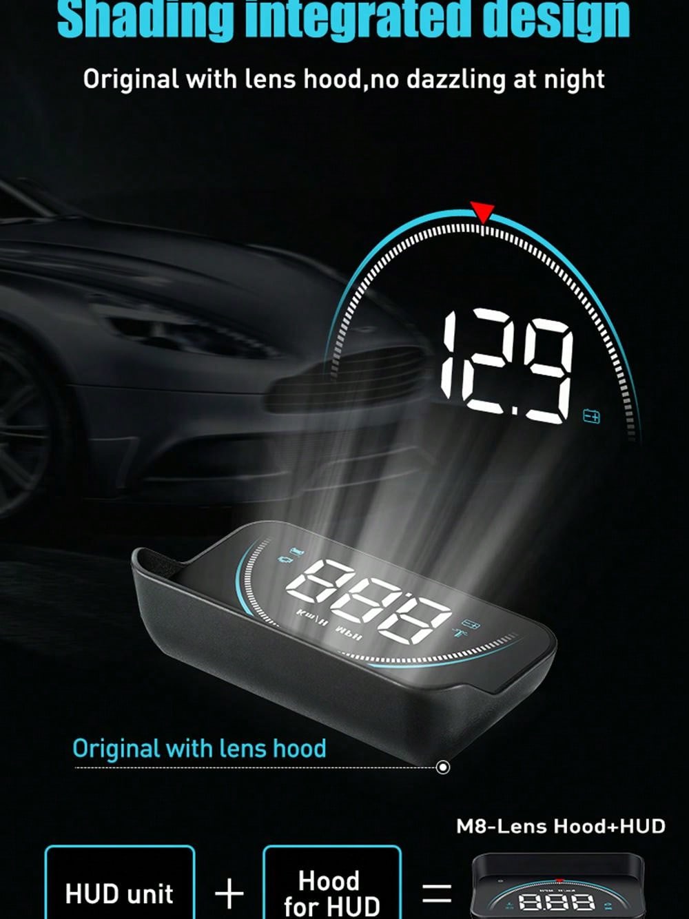 3.5 Inches OBD2 Digital Head-up Display Portable Projector Universal ...