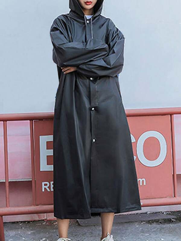 Plain Hooded Raincoat, Non-disposable EVA Thick Raincoat, White Rain ...