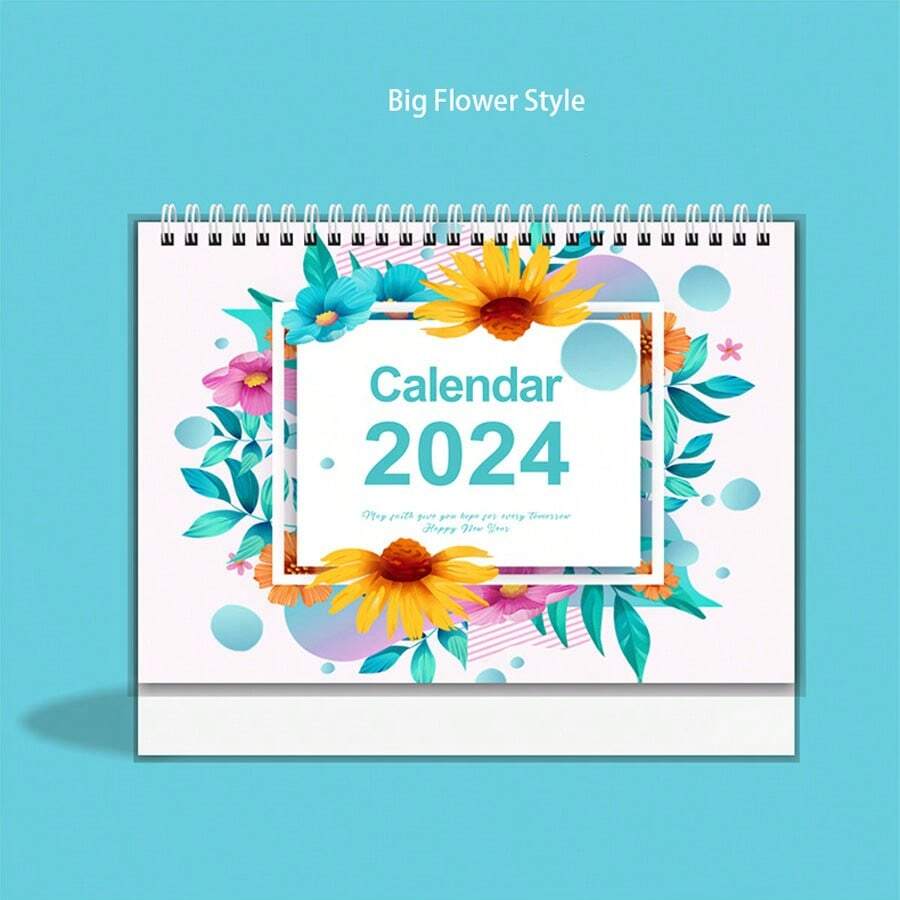 2024 English Calendar Simple Countdown Schedule Planner Desk Calendar ...